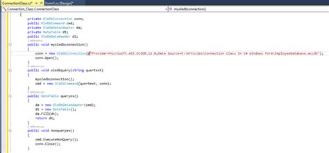 Connection Class In Windows Form