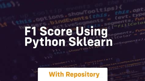 F1 Score Using Python Sklearn Youtube