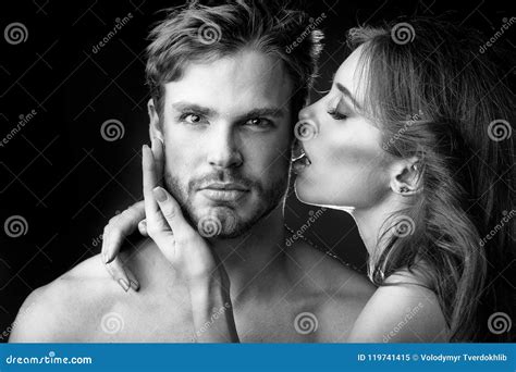 Man And Woman Kissing Tender Young Couple Stock Image Image Of Human