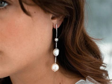Lola Knight Alora Minimal Bridal Pearl Earrings Silver The
