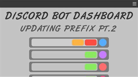 Discord Bot Dashboard Ep 7 Updating Command Prefix Youtube
