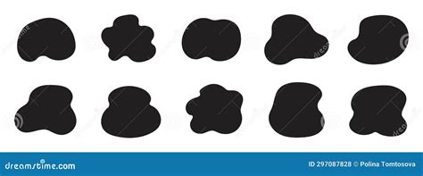 organic blob shape abstract amoeba irregular fluid element set
