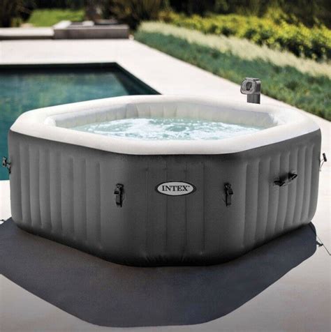 Intex 120 Bubble Jets 4 Person Hexagonal Inflatable Hot Tub Spa 79x79x28 For Sale From United States