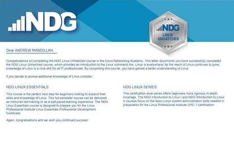 Linuxcertified Cisconetworkingacademy Cisco Andrew Mandillah