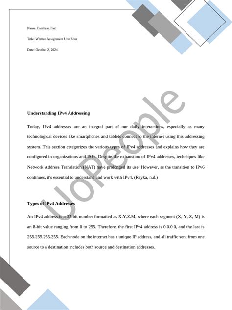 Written Assignment Unit Four Pdf Ip Address Internet Protocols
