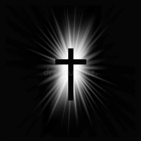 与太阳光芒的religioush十字架在黑暗的背景发光 库存例证 插画 包括有 耶稣 基督教 99013047