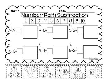 Number Path Subtraction Cut Paste Engage New York Supplement TpT
