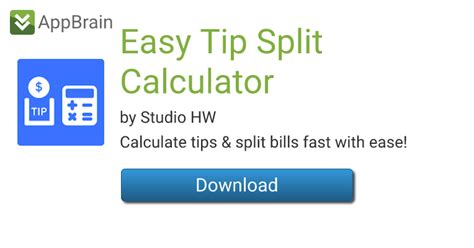 Easy Tip Split Calculator For Android Free App Download