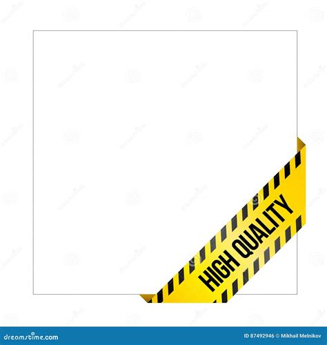 Yellow Caution Tape With Words `high Quality` Stock Vector