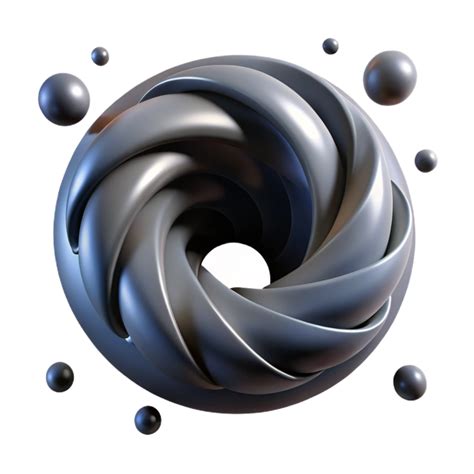 Abstract 3d Swirling Sphere With Orbiting Spheres 56093426 Png
