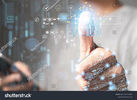 Man Touching Smart Home Automation Control Stock Photo Shutterstock