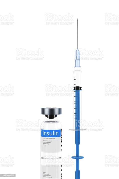 사진은 당뇨병 환자의 혈당 수치를 관리하기 위해 인슐린을 투여하는 데 사용되는 주사기와 인슐린 병을 묘사합니다 3d 렌더링 0