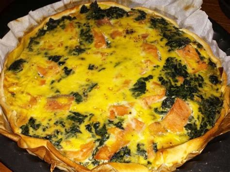 Tarte aux épinards poireaux et saumon fumé Recette de Tarte aux