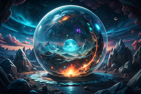 Highly Detailed Celestial Encapsulation Of The Universe Within A Hidden World Premium Ai