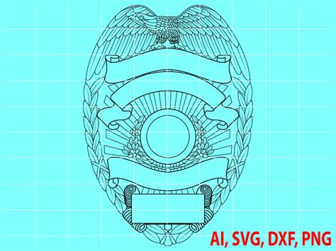 Blank Police Badge Logo Seal Custom Ai Vector Svg Dxf Png