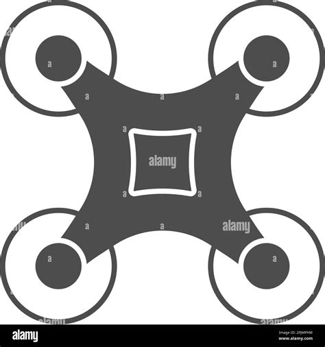 Drone Glyph Icon On Blue Background Quadcopter Top View Copter Unmanned Aerial Vehicle Sign