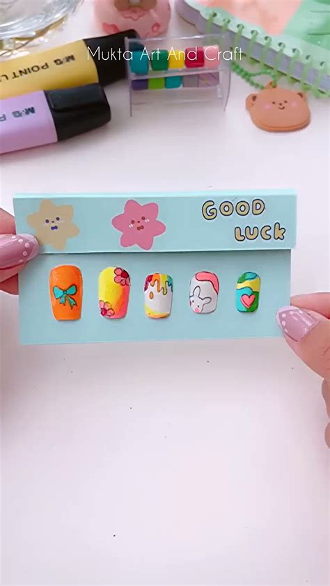 Diy Fake Nails With Paper 💅 Shorts Tonniartandcraft Craft Love Art
