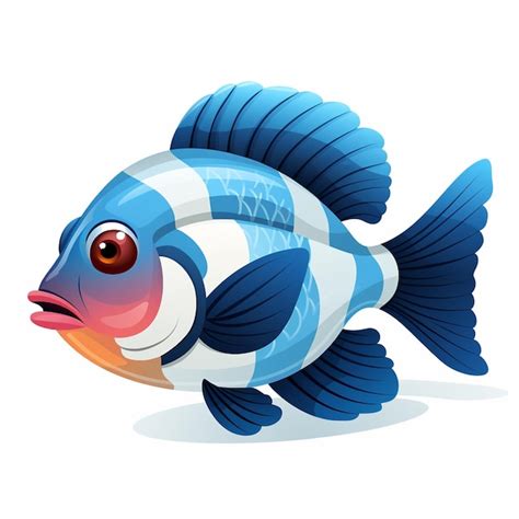 Pez Naranja Tropical Pez Guppy Blanco Pez Cabeza De Serpiente Vector