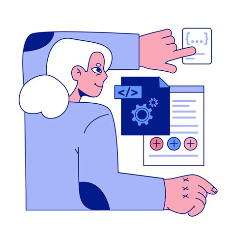 Senior Developer Old Woman Programming And Coding Developing Vector Art At Vecteezy