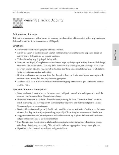Planning A Tieredactivity
