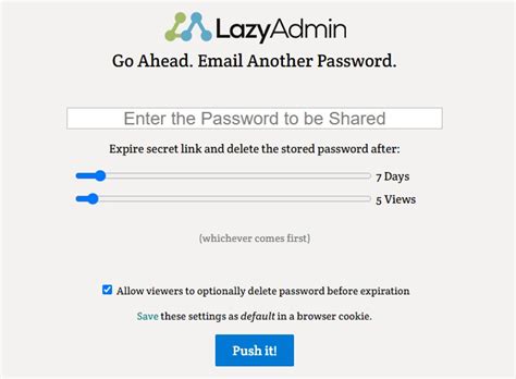 How To Share Password Securely With Password Pusher — Lazyadmin