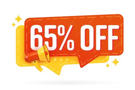 Premium Vector 65 Percent Off Announcement Sale Label For Promotion