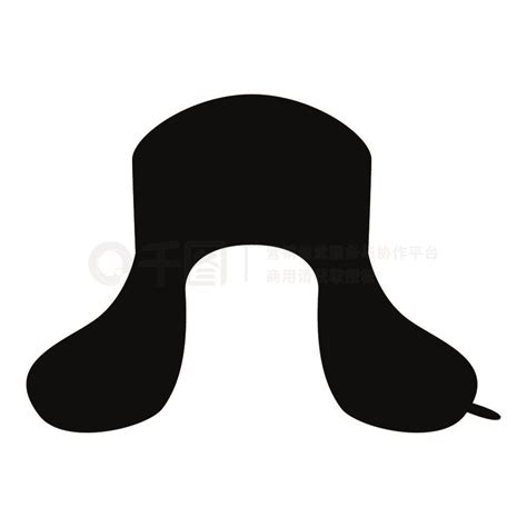 耳罩式毛皮帽 Ushanka 俄罗斯帽子图标黑色矢量插图平面样式简单图像模板免费下载eps格式1000像素编号42786028 千图网
