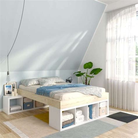 Diy Ikea Platform Bed On Top Of Kallax Shelves Create By Obi In 2024