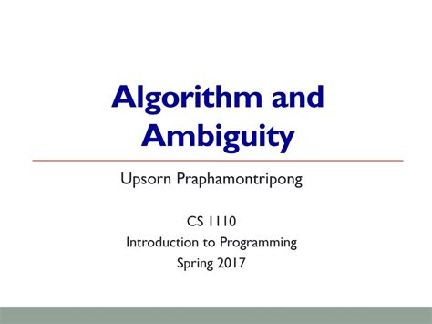 Algorithm And Ambiguity Ppt Download