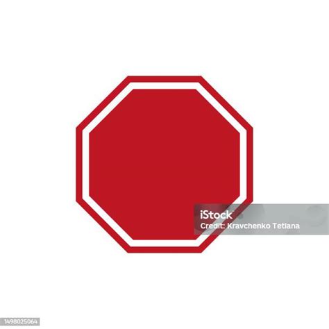 빈 정지 신호 빨간색 빈 육각형입니다 도로 표지판 벡터 그림입니다 스톡 이미지 거리에 대한 스톡 벡터 아트 및 기타 이미지 거리 걷기 경기장 경계선 Istock