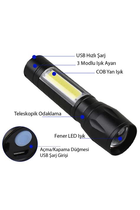 NOYİSKA Modlu Şarj Edilebilir Lümen Taşınabilir Led Fener Kamp Avcılık Deprem Çantası El