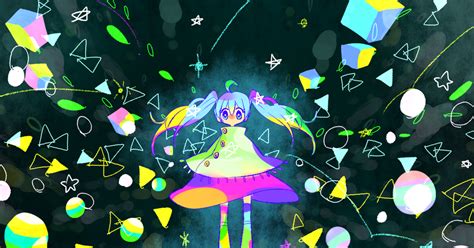 初音ミク 黒い空、宇宙 萬田睫毛のイラスト Pixiv