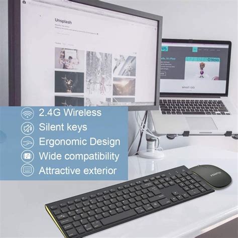 Fenifox Wireless Keyboard And Mouse Set 2 4g Usb Qwerty Uk Dual System