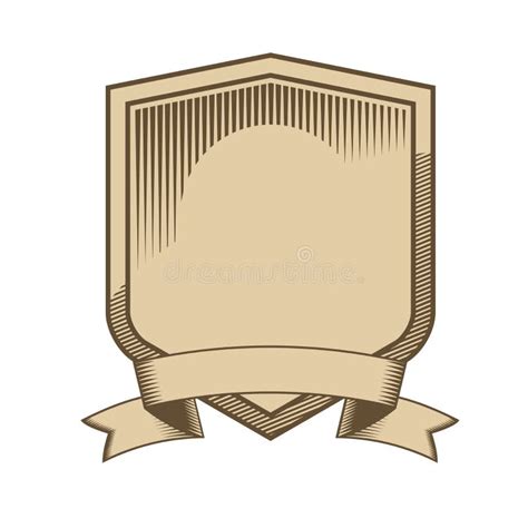 Vintage Engraved Shield With Scroll Vector Stock Vector Image 49688256