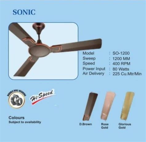3 Blades 1200 Mm Remi Ceiling Fan Sonic At Rs 2550 In Chennai Id