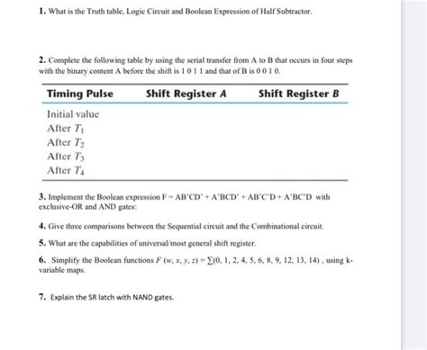 Solved 1 What Is The Truth Table Logic Circuit And Boolean Chegg