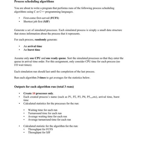 solved process scheduling algorithms you are about to write