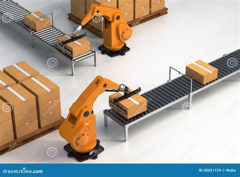 Robotic Palletizing Ii Stock Illustration Illustration Of Delivering