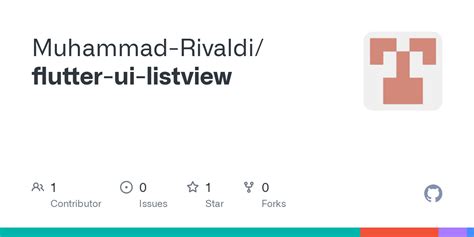 GitHub Muhammad Rivaldi Flutter Ui Listview