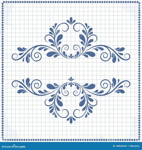 Background Of A Notebook With A Patterned Frame Stock Vector Illustration Of Classic