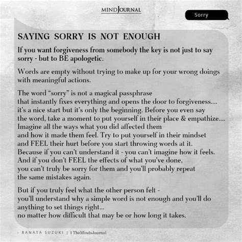 Saying Sorry Is Not Enough Ranata Suzuki Quotes