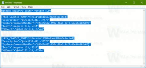 Add Hide Selected Items To Context Menu In Windows