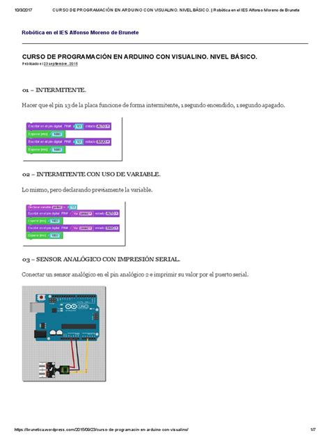 Arduino Con Visualino Nivel Básico Pdf Arduino Electrónica