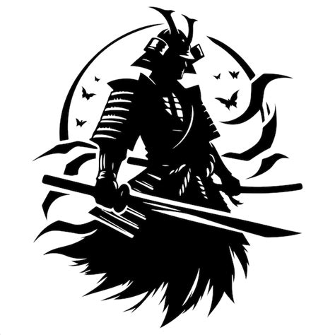 Samurai Vector Samurai Silhouette Vector Samurai Illustration Premium