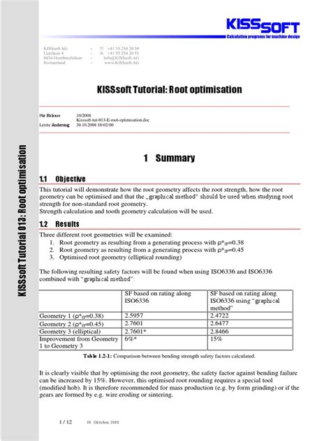 Pdf Kisssoft Tut 013 E Root Optimisation Dokumen Tips