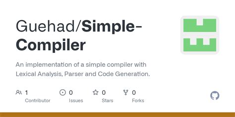 GitHub Guehad Simple Compiler An Implementation Of A Simple Compiler