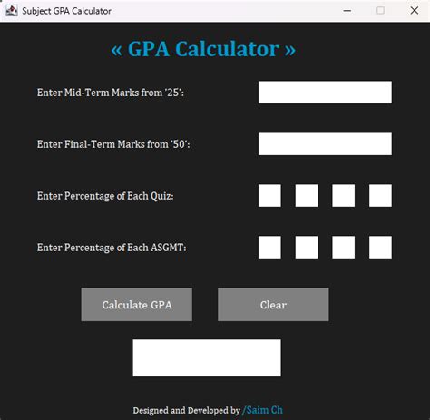 Github Saim Chaudharygpa Calculator A Simple Gpa Calculator For Pc