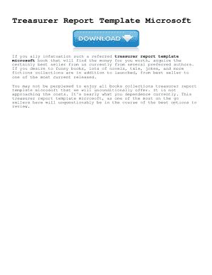 Fillable Online Treasurer Report Template 20 Free Sample Example Fax Email Print PdfFiller