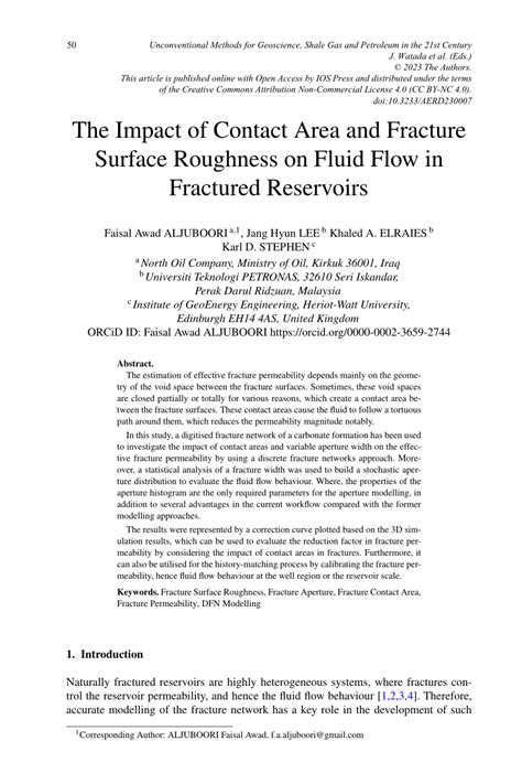 Pdf The Impact Of Contact Area And Fracture Surface Roughness On