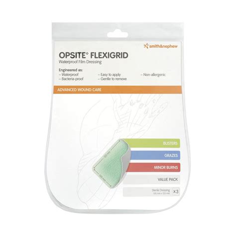 Smith And Nephew Opsite Flexigrid 100x120mm 3 Units Med365